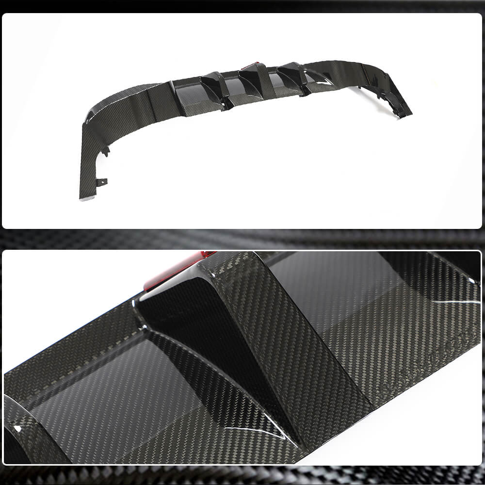 Volkswagen VW Golf 8 MK8 GTI Dry Carbon Fiber Rear Bumper Diffuser Lip