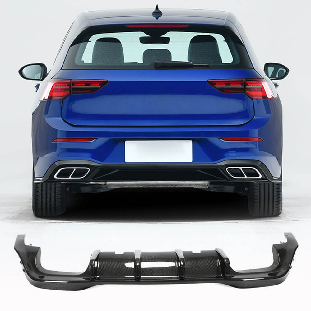 Volkswagen VW Golf 8 MK8 R Dry Carbon Fiber Rear Bumper Diffuser Lip