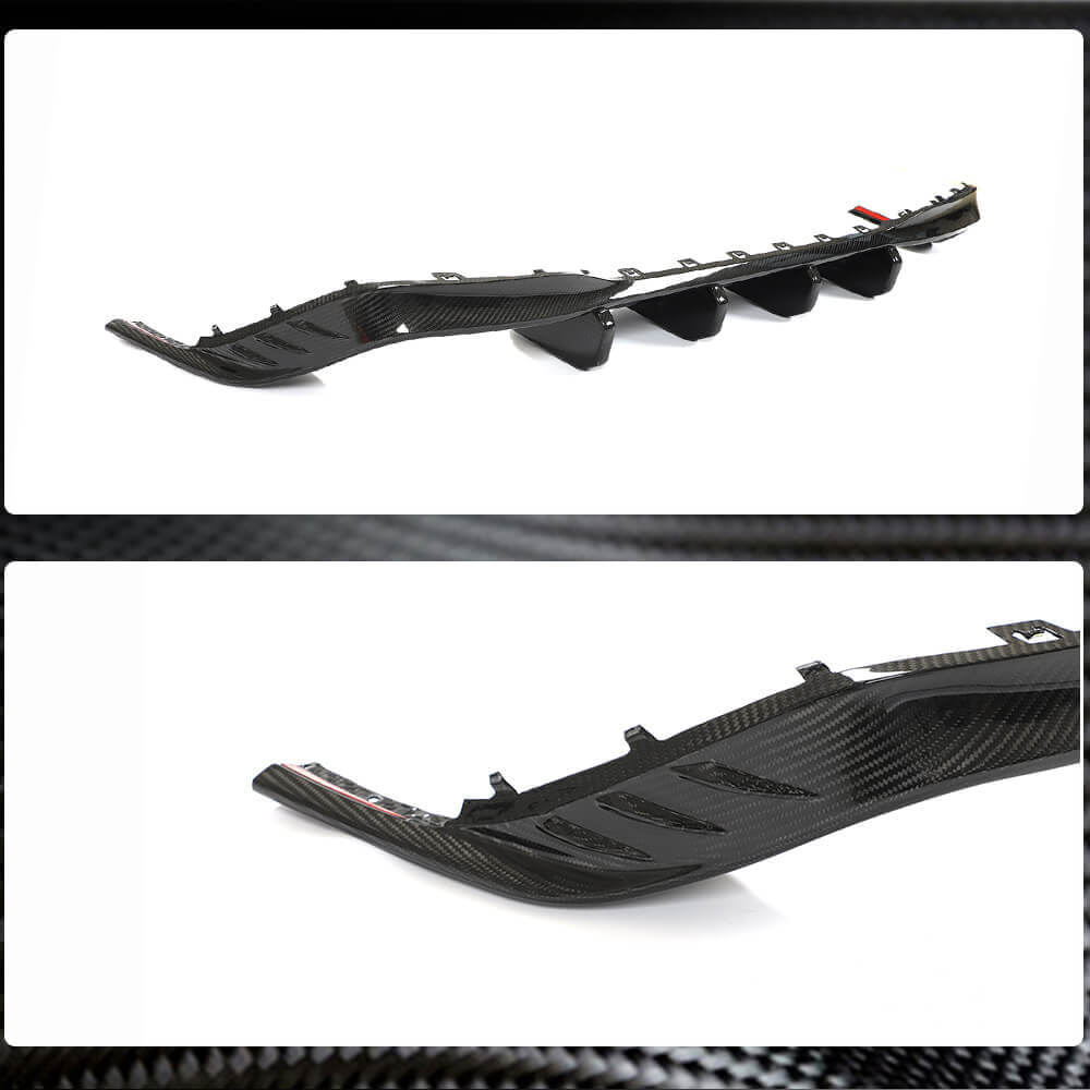 Volkswagen VW Golf 8 MK8 R Dry Carbon Fiber Rear Bumper Diffuser Lip